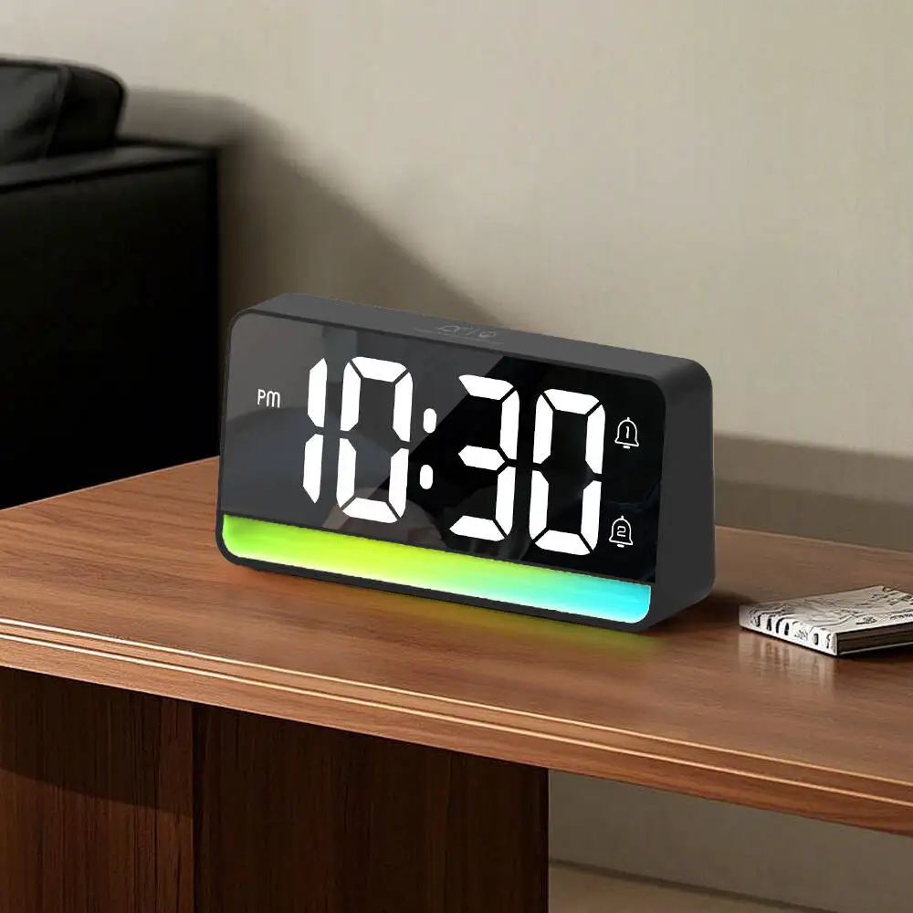 LED Digital Alarm Clock with Color Changing Night Light Easy Read ...