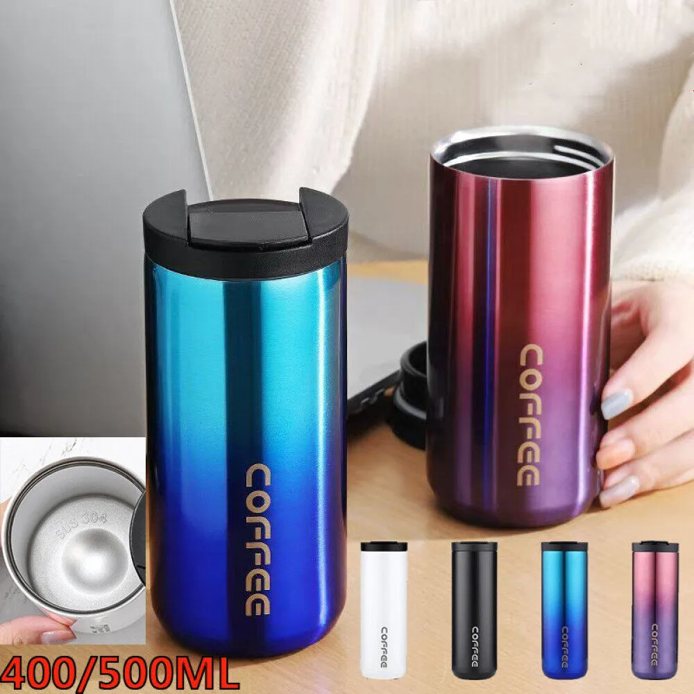 Stainless Steel Insulated Coffee Mug With Lid Reusable Hot Iced Coffee ...