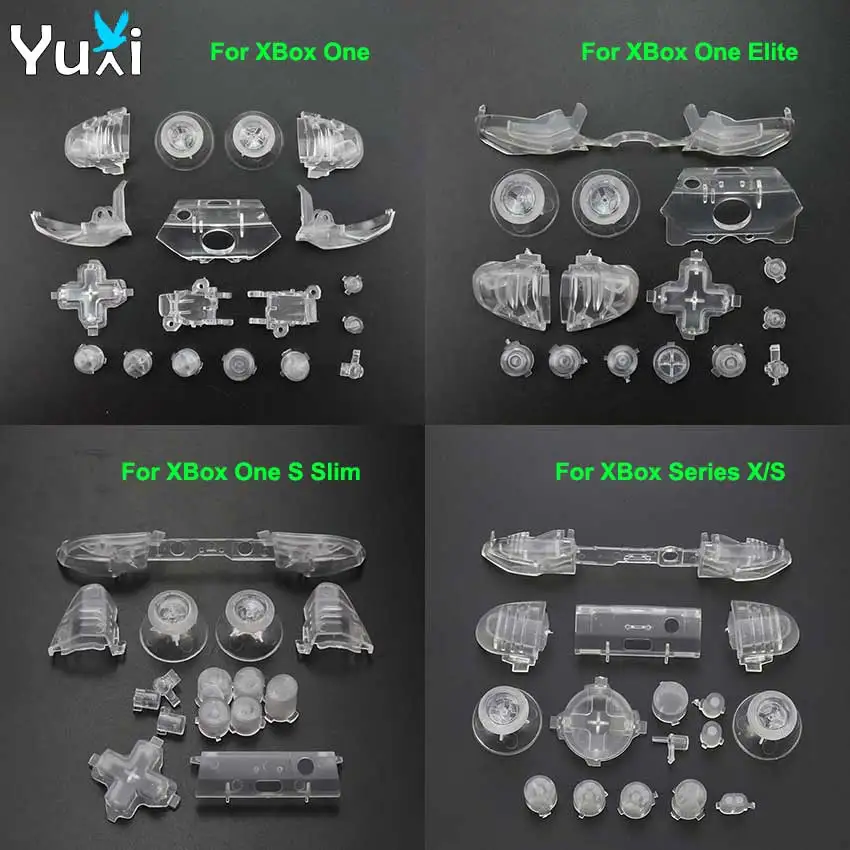 YuXi-Transparent-Clear-Buttons-Kit-For-Xbox-One-S-Slim-Elite-Controller ...