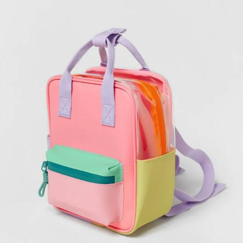 Peach Jelly patchwork color translucent extended shoulder strap ...
