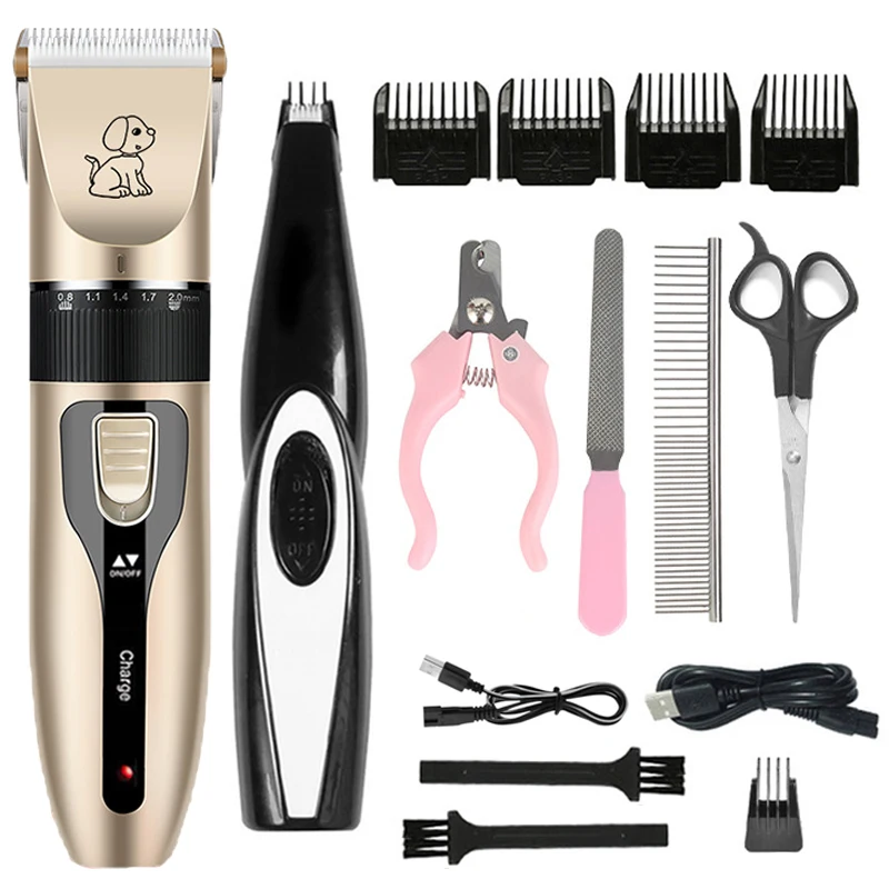 Professional Cat Dog Hair Clipper Grooming Kit Rechargeable Pet Hair ...