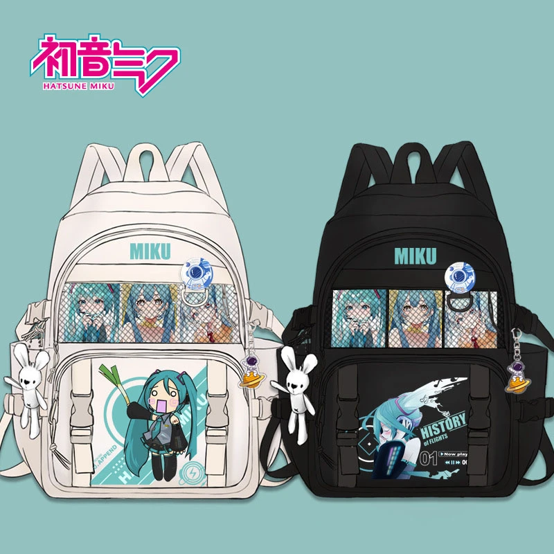 Anime Hatsune Miku Backpack Teenagers Schoolbag with Badge FUFU ...