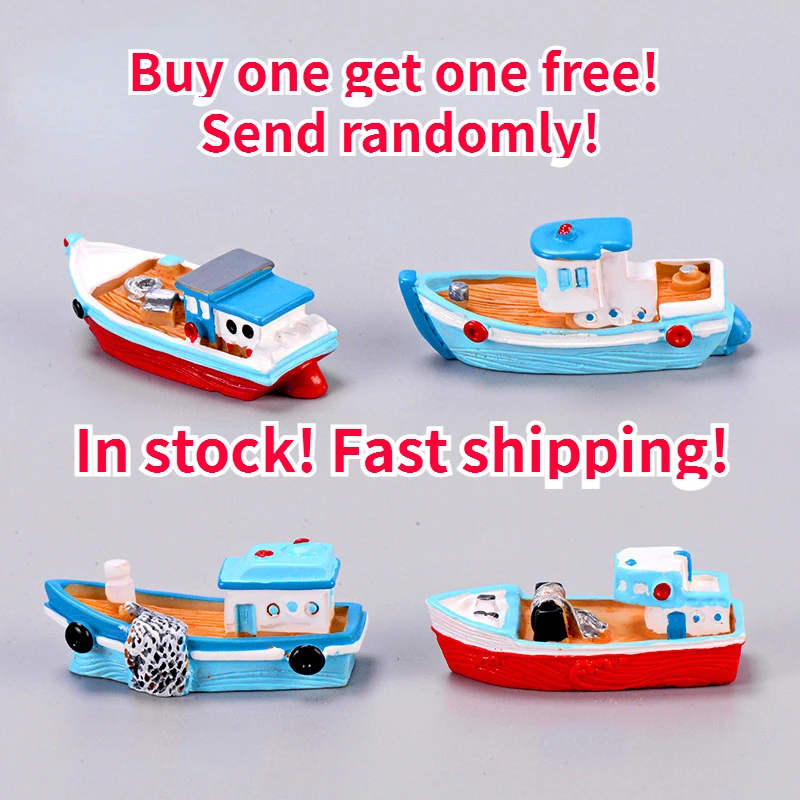 Mediterranean-Fishing-Boat-Style-Boat-Micro-Landscape-DIY-Resin-Craft ...