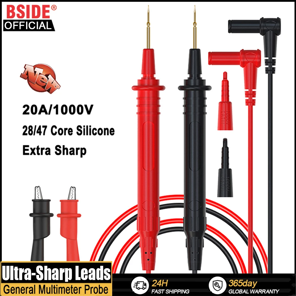 BSIDE-Ultra-Sharp-Multimeter-Probe-Test-Leads-Alligator-Clip-Wire-High ...