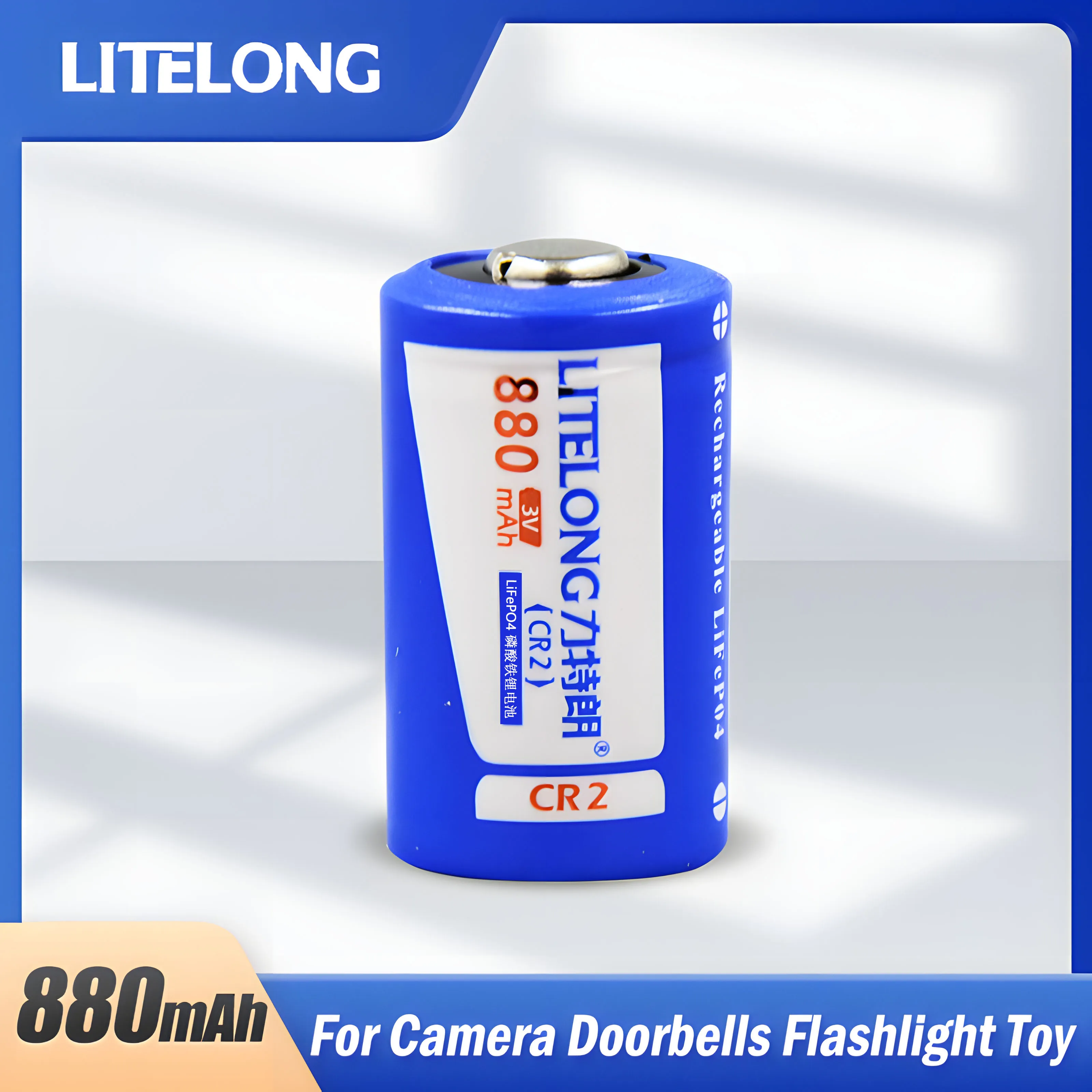 1-2PCS-LITELONG-CR2-3V-Lithium-Battery-880mAh-Rechargeable-Battery-for ...