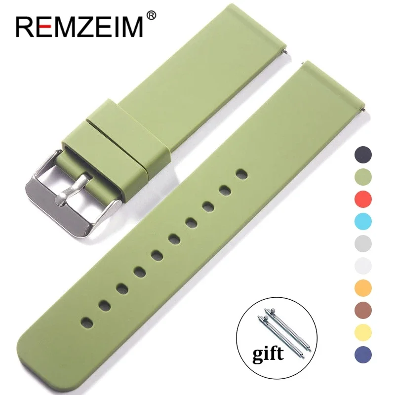 16mm-18mm-20mm-22mm-24mm-Silicone-Rubber-Watchband-Women-Men-Watch-Band ...