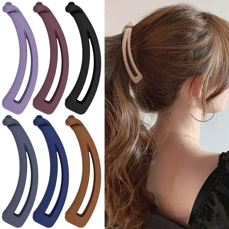 Clip-de-pelo-Vintage-mate-para-mujer-pinza-de-pelo-de-pl-tano-de-Color ...