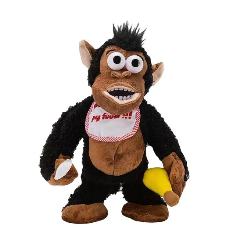 Engra-ado-el-trico-movendo-macaco-brinquedo-comer-banana-estresse ...