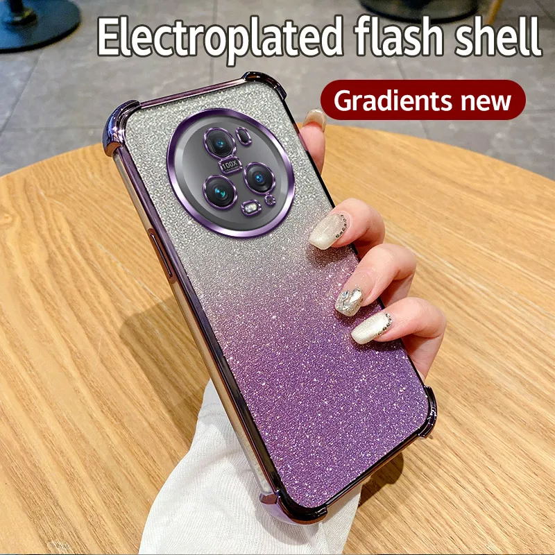 Luxury Plating Clear Shockproof Glitter Phone Case - Soft Protective ...