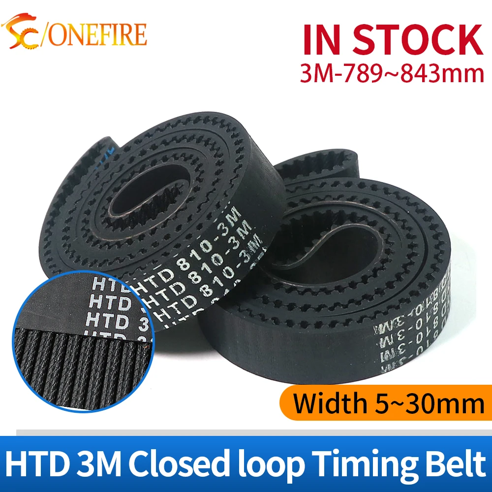 ONEFIRE HTD 3M Timing belt Lp=789/801/804/810/813/816/822/828/840/843mm ...