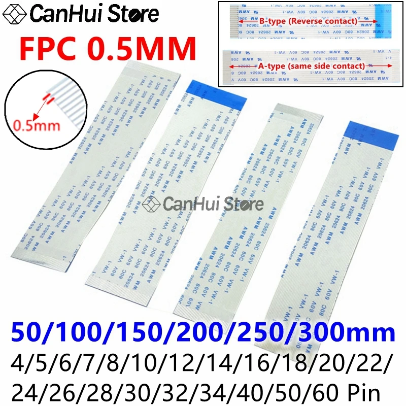 10Pc-0-5MM-FPC-FFC-Flexible-Flat-Cable-A-B-Type-50-100-150-200-250.jpg