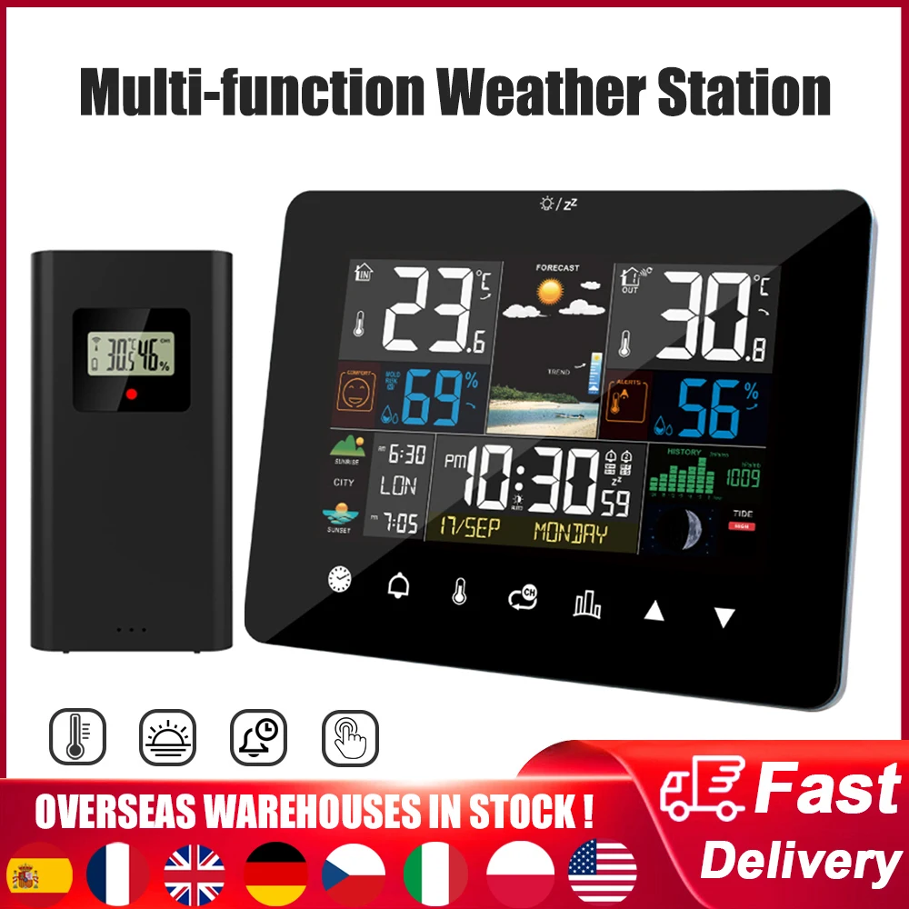Multi-function-Weather-Station-Alarm-Clock-Thermometer-Hygrometer-Touch ...