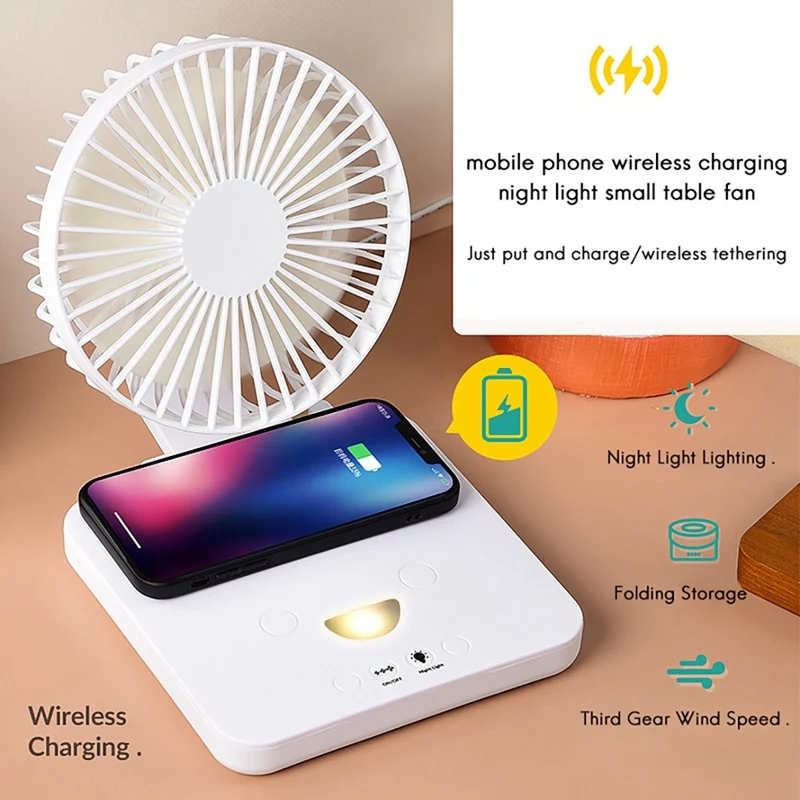 Desktop-Fan-USB-Mini-Fan-Charging-Mobile-Phone-Wireless-Charging-Fans ...