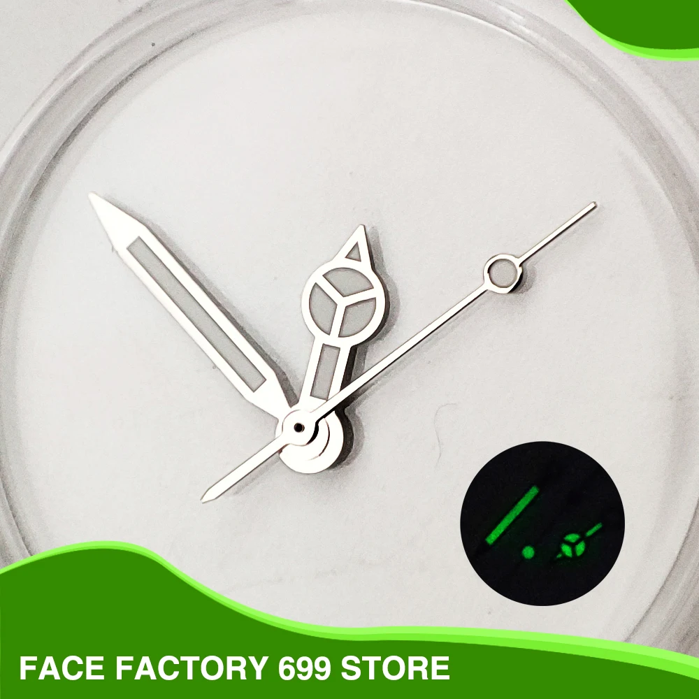 Modified watch accessories silver pointer green luminous watch needle dial installation NH35 ...