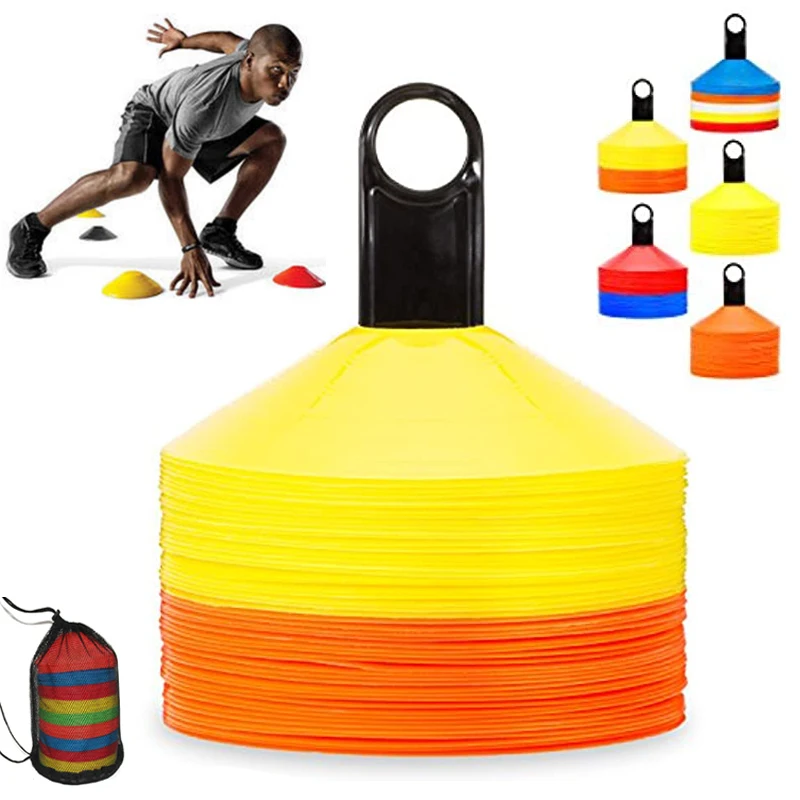 Soccer Cones Disc Con with Carry Bag and Holder Agility Training Field Markers Sports Cones ...