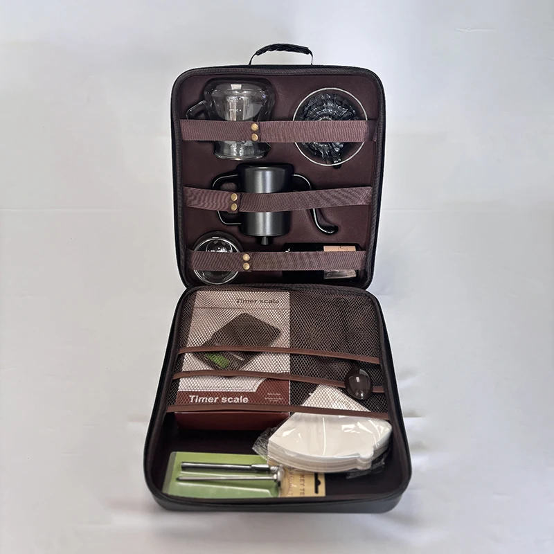 10-Pieces-Set-of-Travel-Coffee-Accessories-Set-Including-PU-Bags-Manual ...