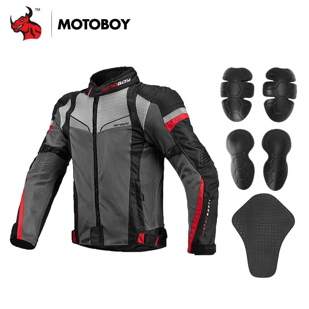 MOTOBOY Summer Breathable Motorcycle Riding Protective Jacket Windproof ...