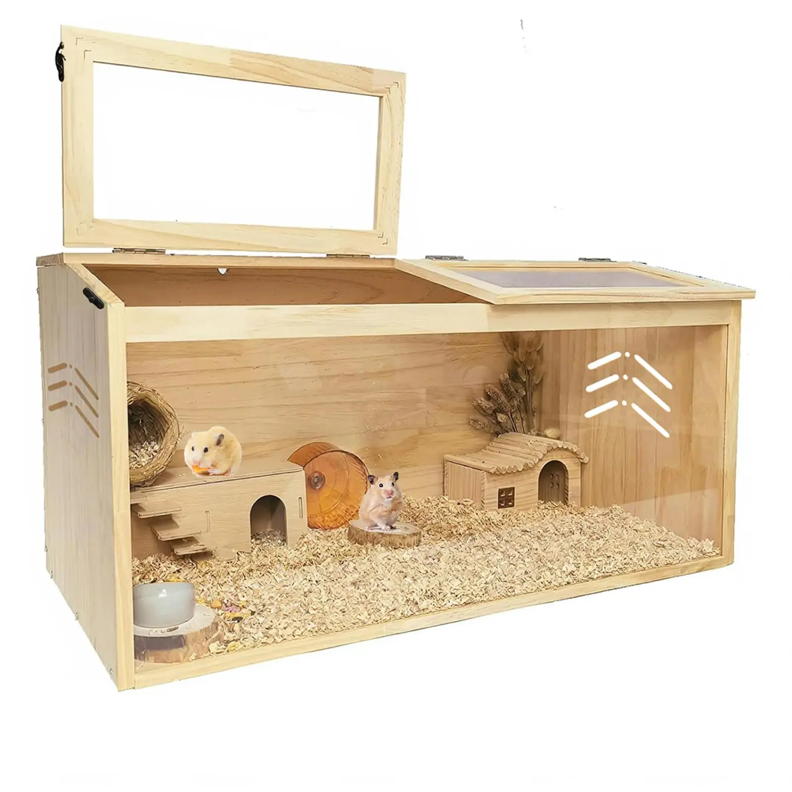 Large Wooden Hamster Cage Chewproof | Gerbil Cage Hamster Habitats ...