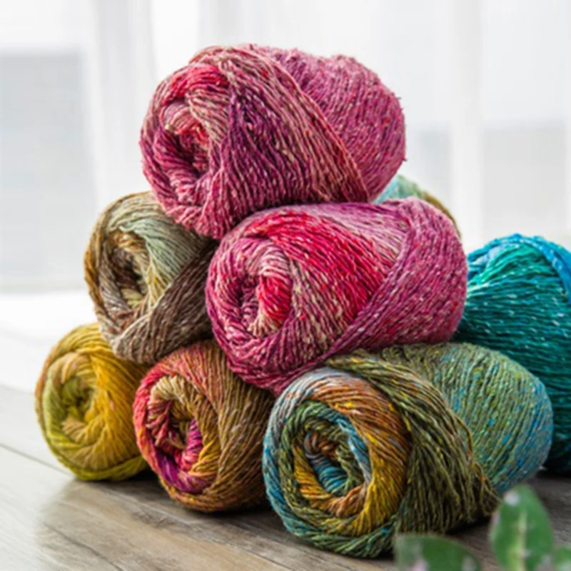 100g-Pcs-Wool-Yarn-Rainbow-Color-Hand-Knitting-Crochet-Thickness-Woolen ...