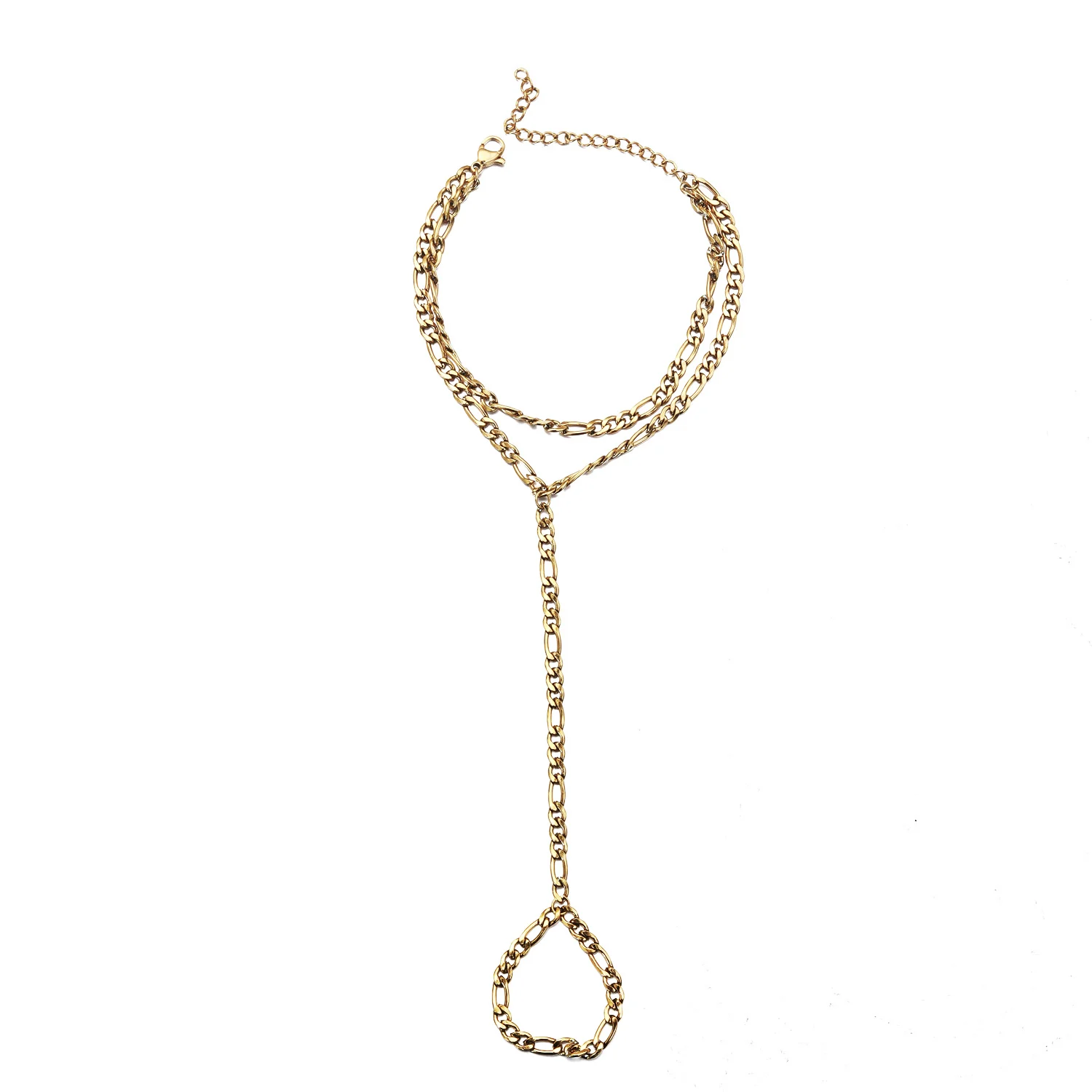 MinaMaMa-Stainless-Steel-Figaro-Chain-Slave-Bracelets-For-Women-Fashion-Heart-Finger-Hand-Chain ...