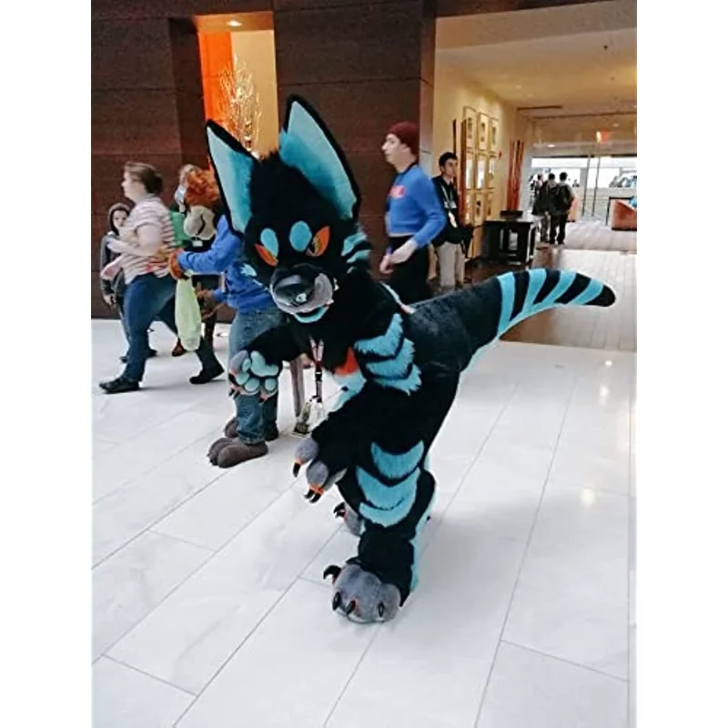 Black-Dragon-Huksy-Dog-Fursuit-Costumes-Set-Teen-Furry-Set-Halloween ...