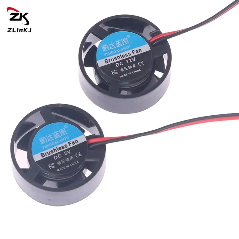 1Pcs DC 5V/ 9V 12V 24V Round Mini Fan For Led Lamps Computer Radiator ...