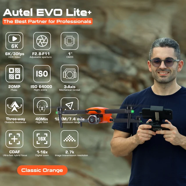 Autel Robotics 6K 20MP Camera Drone EVO Lite Plus Premium Bundle 1 ...