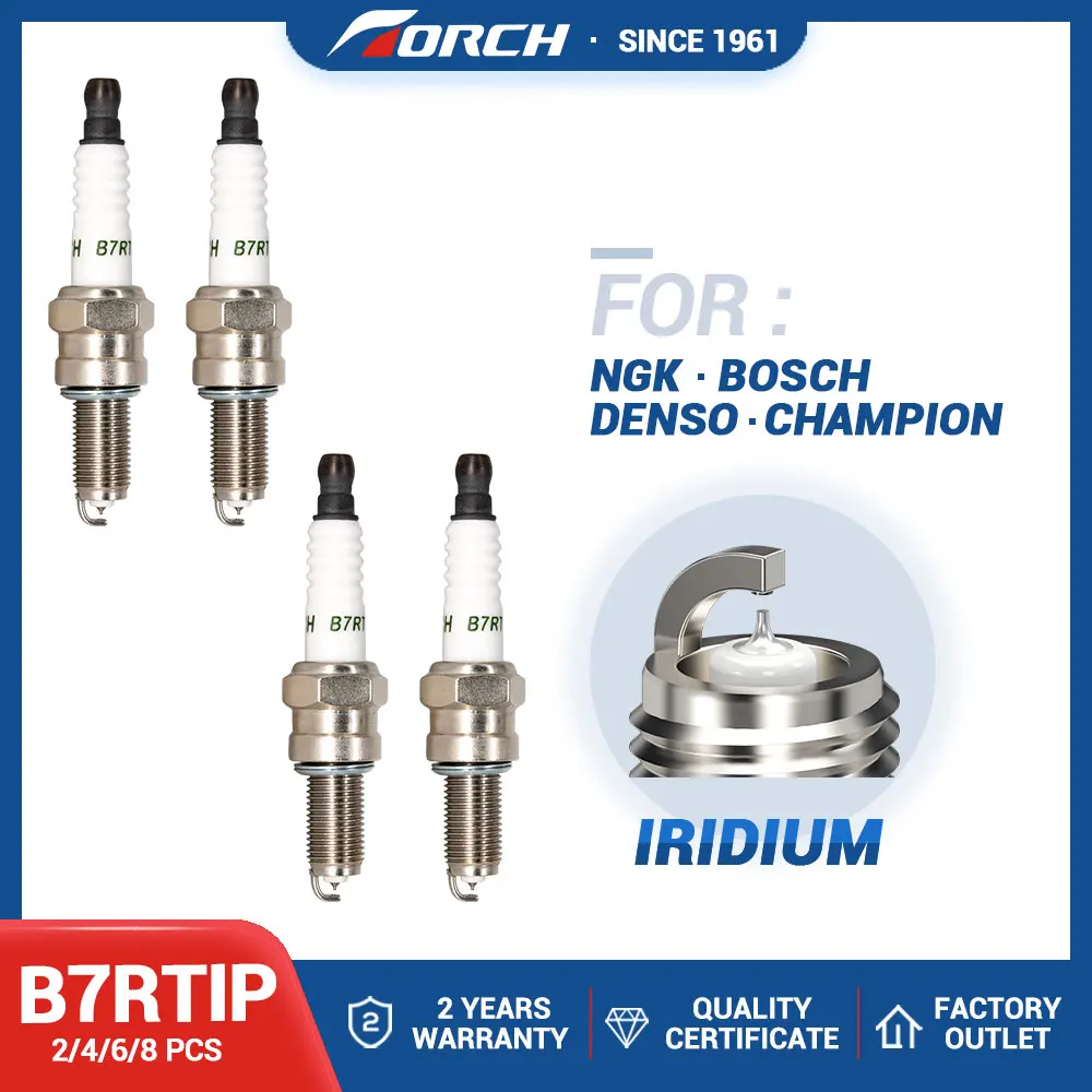 2-8PCS-Spark-Plugs-Torch-B7RTIP-Iridium-Platinum-Candles-Replace-for ...