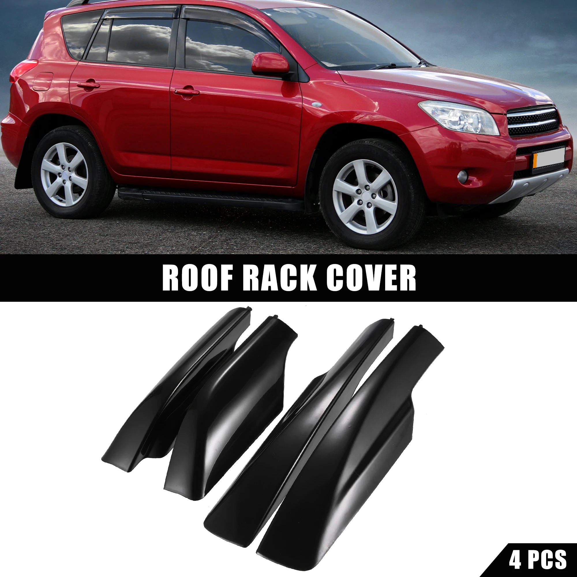 UXCELL-4pcs-Roof-Rack-Rails-End-Cap-Protection-Cover-Shell-for-Toyota ...