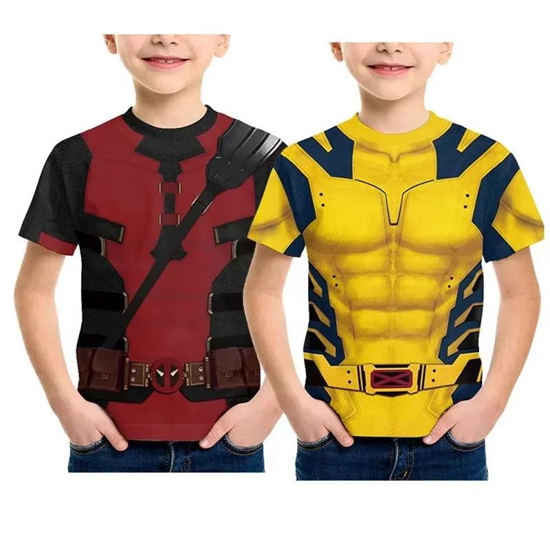Marvel-Kids-Deadpool-Wolverine-Cosplay-Children-T-Shirt-Superhero-Men ...