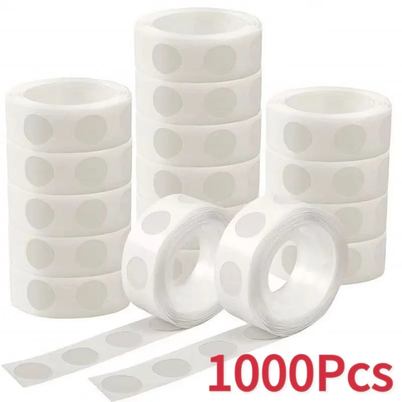 100-1000pcs Round Double Sided Tape Adhesive Dots Fastener Strong ...