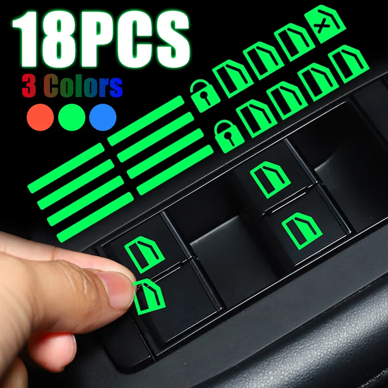 18-pcs-set-Luminous-Automobile-Interior-Stickers-Universal-Car-Windows ...