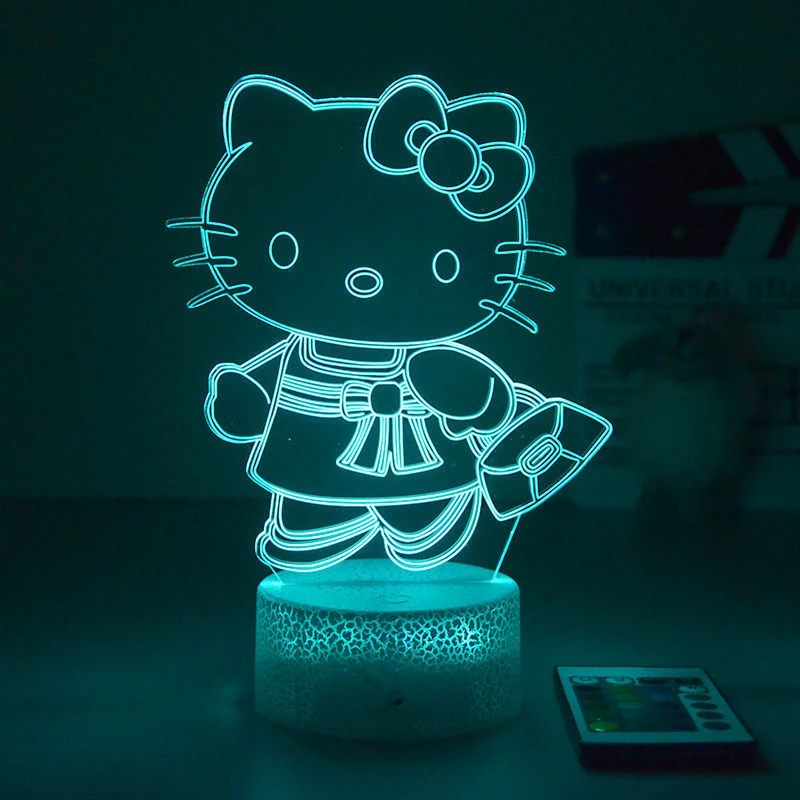 Cartoon Hello Kitty Kawaii 3D Night Light - KawaiiMerch.com