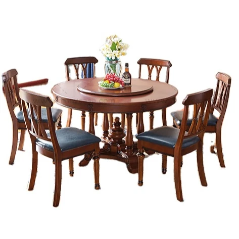 American-Style-All-Solid-Wood-Dining-Room-Table-and-Chair-Set-Modern ...