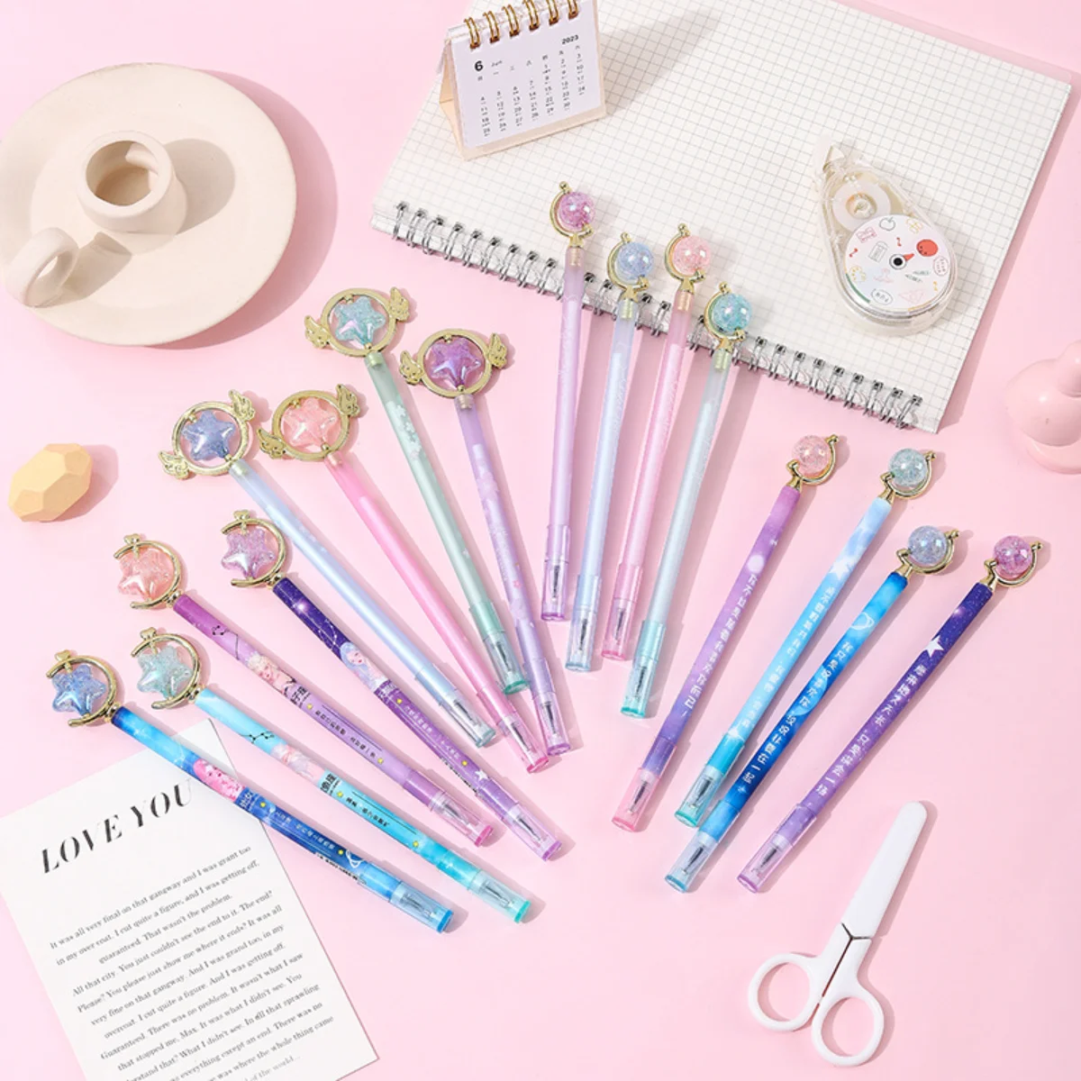 24 Pcs Planner Gel Pens Creative Twelve Constellations Fairy Neutral ...