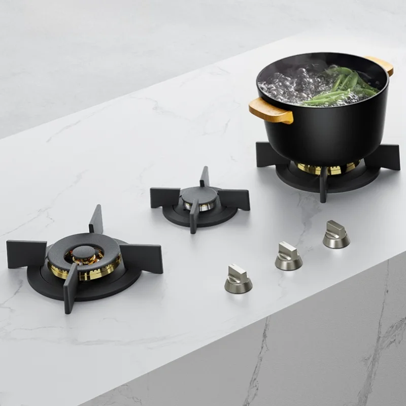 Hidden All Built-in Gas Stove Kitchen 3 Burner Gas Cooker Slate All ...