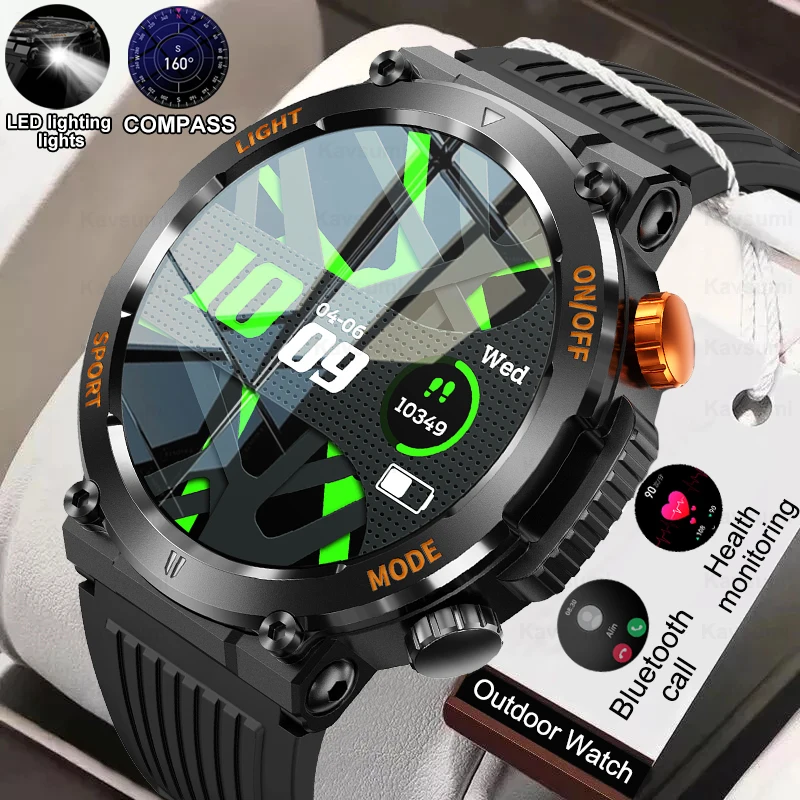 New-Compass-Smart-Watch-Men-Sports-Fitness-Waterproof-Watch-LED-Lights ...