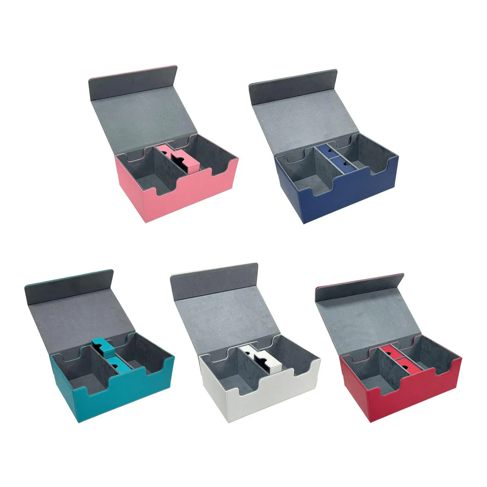 Trading-Card-Deck-Box-Container-Premium-Durable-PU-Leather-Can-Holds ...