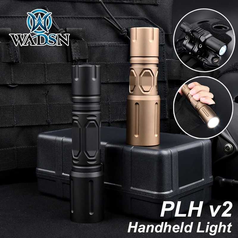 WADSN Tactical PLHv2 18650 Metal Hand Held Flashlight Weapon Strong Light 1300LM Outdoor Hunting ...
