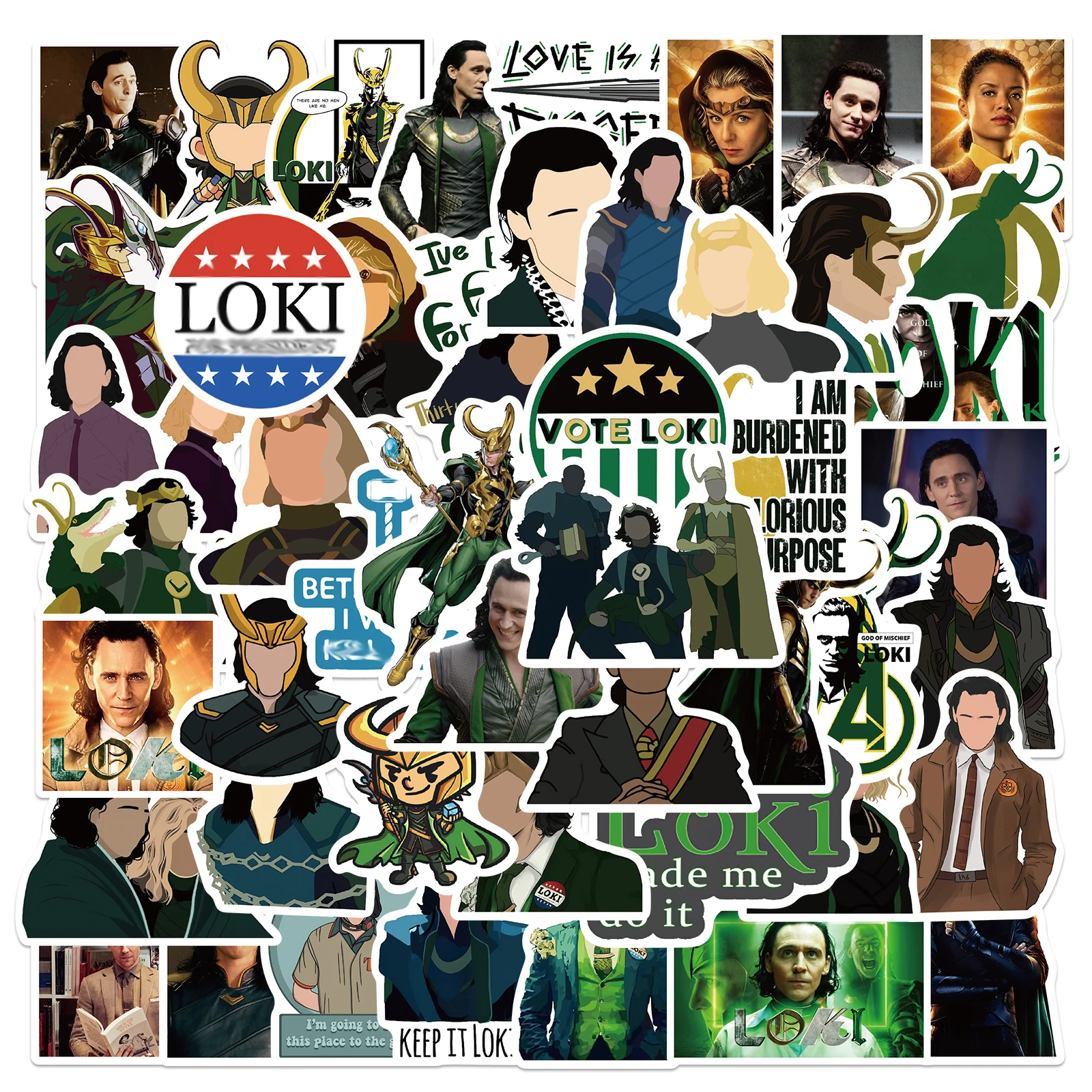 Pegatinas de Marvel Movie Loki para niños, calcomanías de pósteres para ...