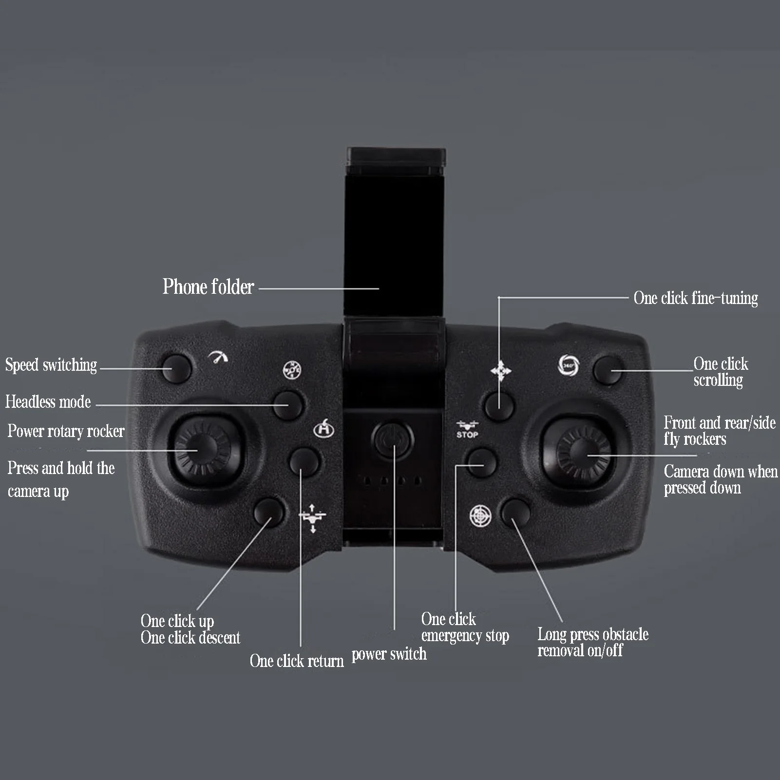 Single/Dual Camera 8k Quadcopter Drone 360° Roll and Draw Route Flight ...