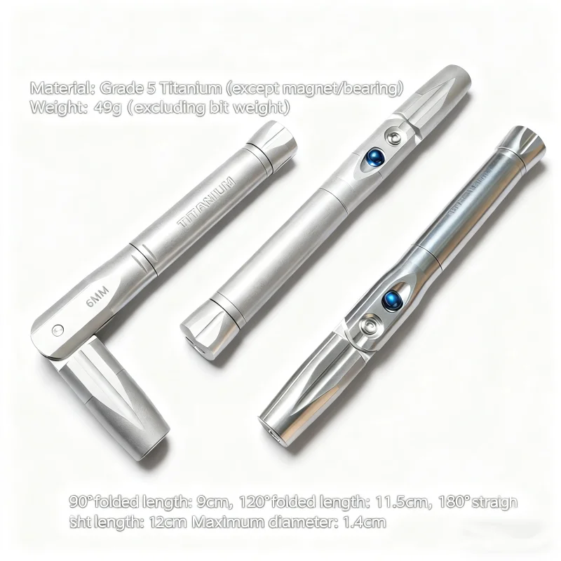EDC Titanium Alloy Folding Palm Screwdriver with 6mm Hex Bits, Bearing ...
