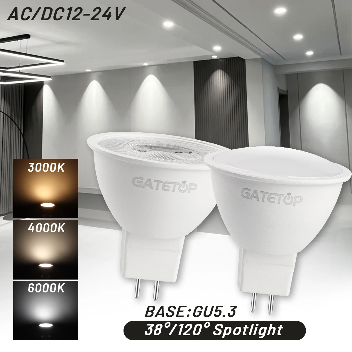 10pcs LED Spot Light AC DC 12V 24V MR16 Bulb GU5.3 7W Warm Light Cold ...