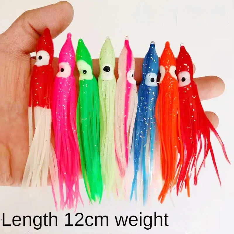 Silicone Squid Skirts Lures Artificial Soft Worm Fishing Baits Colorful ...