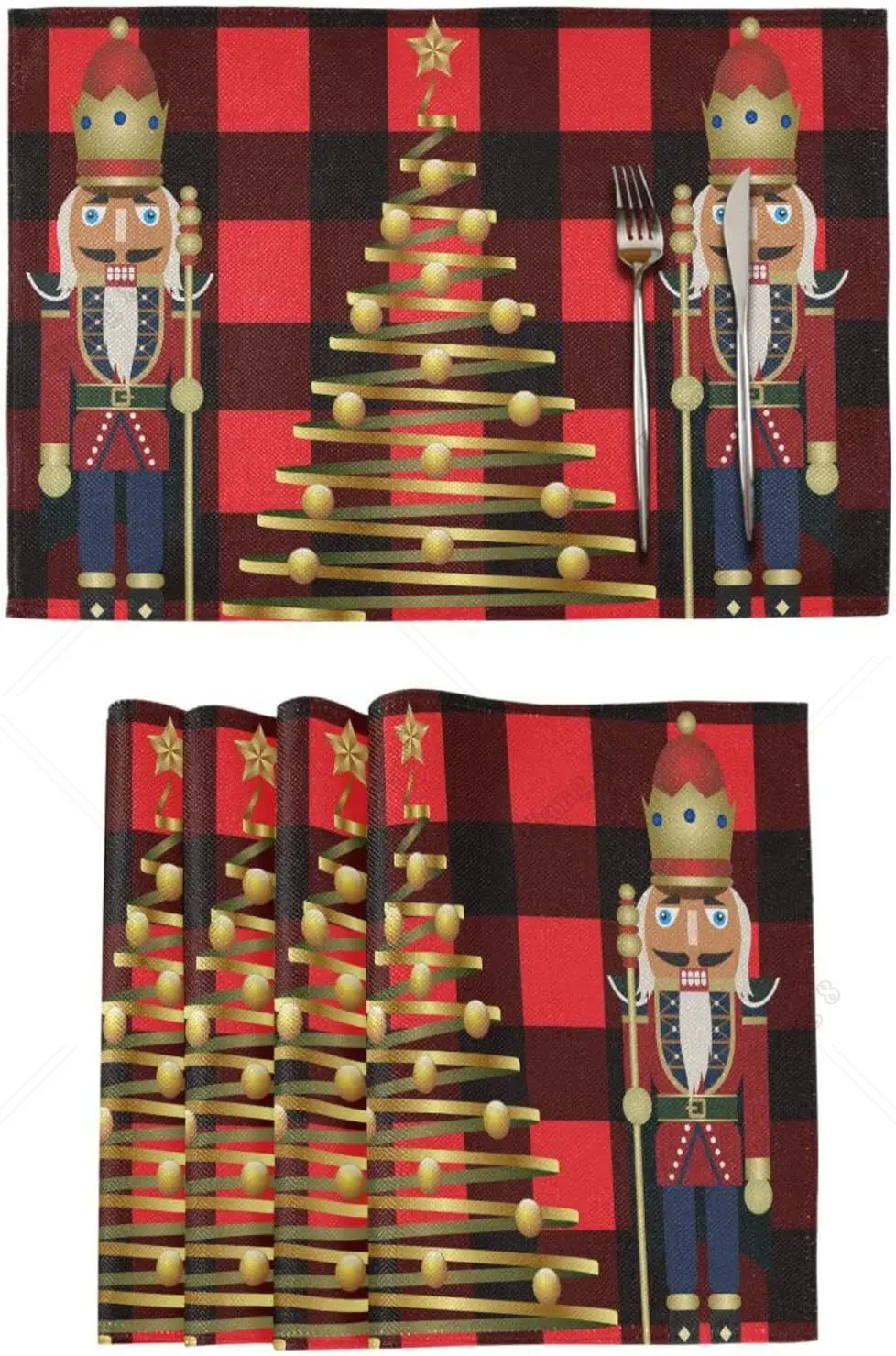 Nutcracker-Xmas-Tree-Placemats-Set-of-4-Merry-Christmas-Place-Mats ...