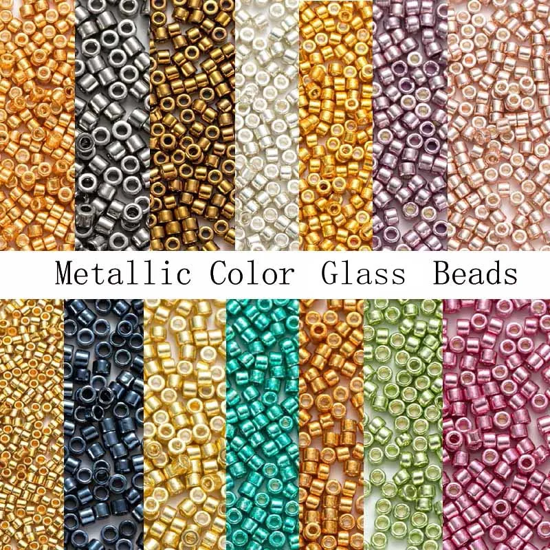 MKU Glass Beadss 1200Pcs Metallic Colours 2MM Glass Beads For DIY ...