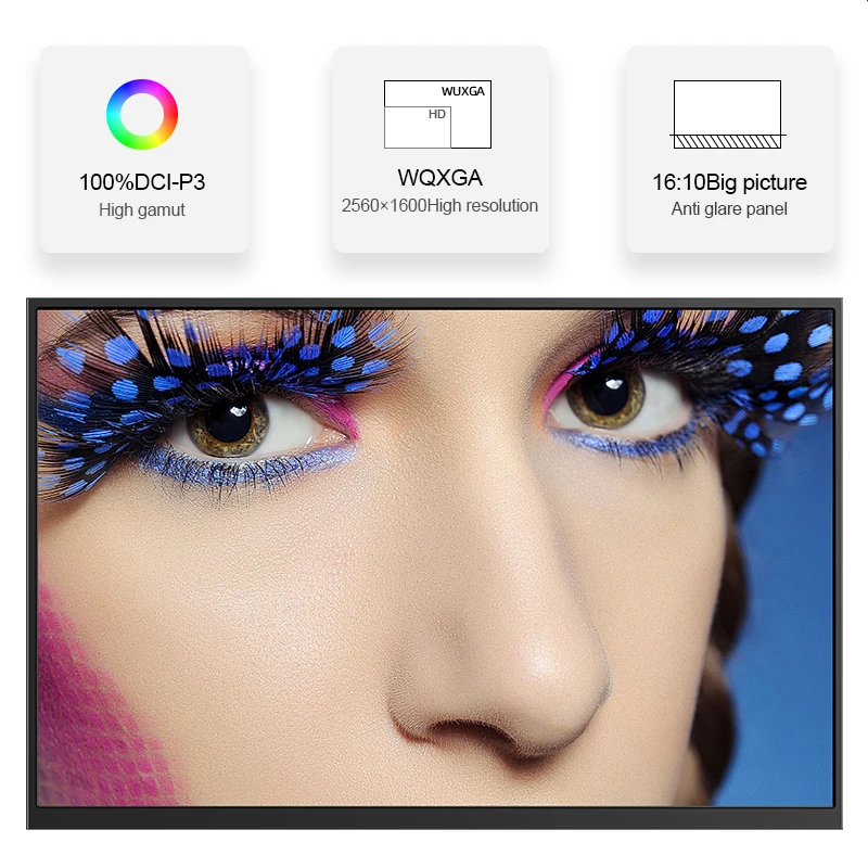 16 Inch 2.5k144 Hz Portable Monitor 2560x1600 16:10 100% Srgb For ...