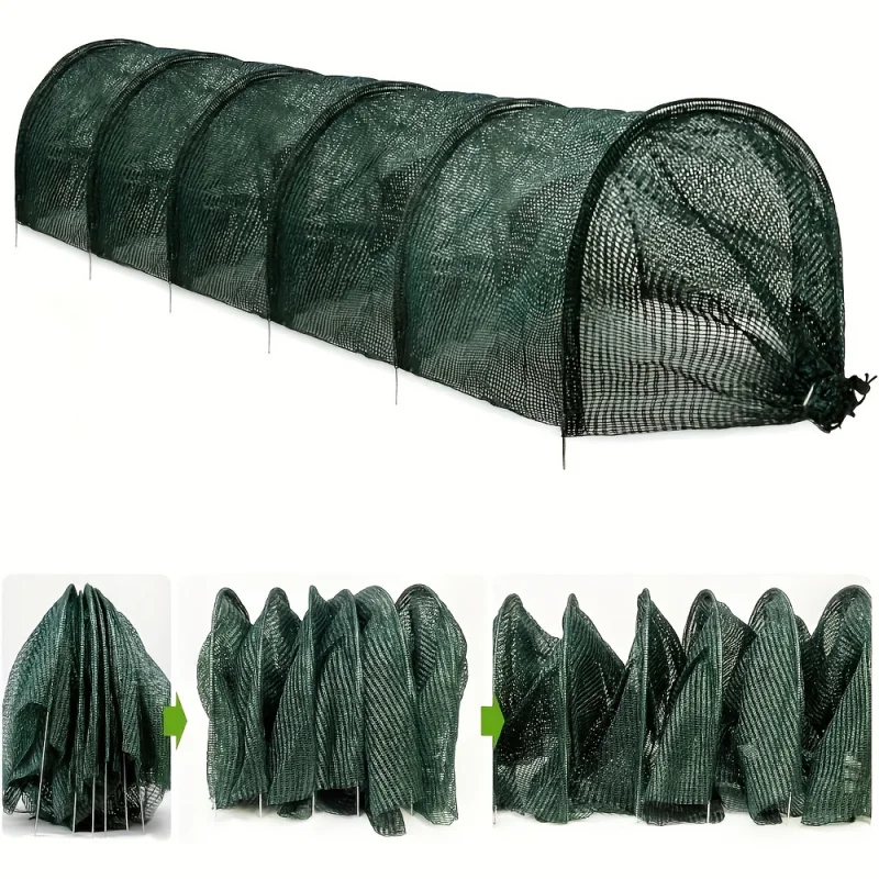 1pc Collapsible Black Mesh Tunnel - UV Protection, Bird & Insect ...