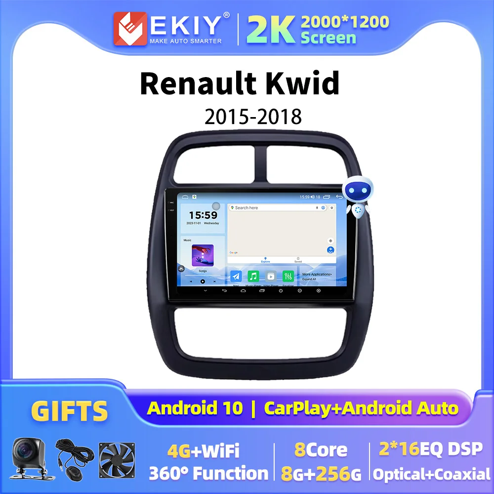 EKIY-T5-Car-Radio-2-Din-For-Renault-Kwid-2015-2016-2017-2018-Navigation ...