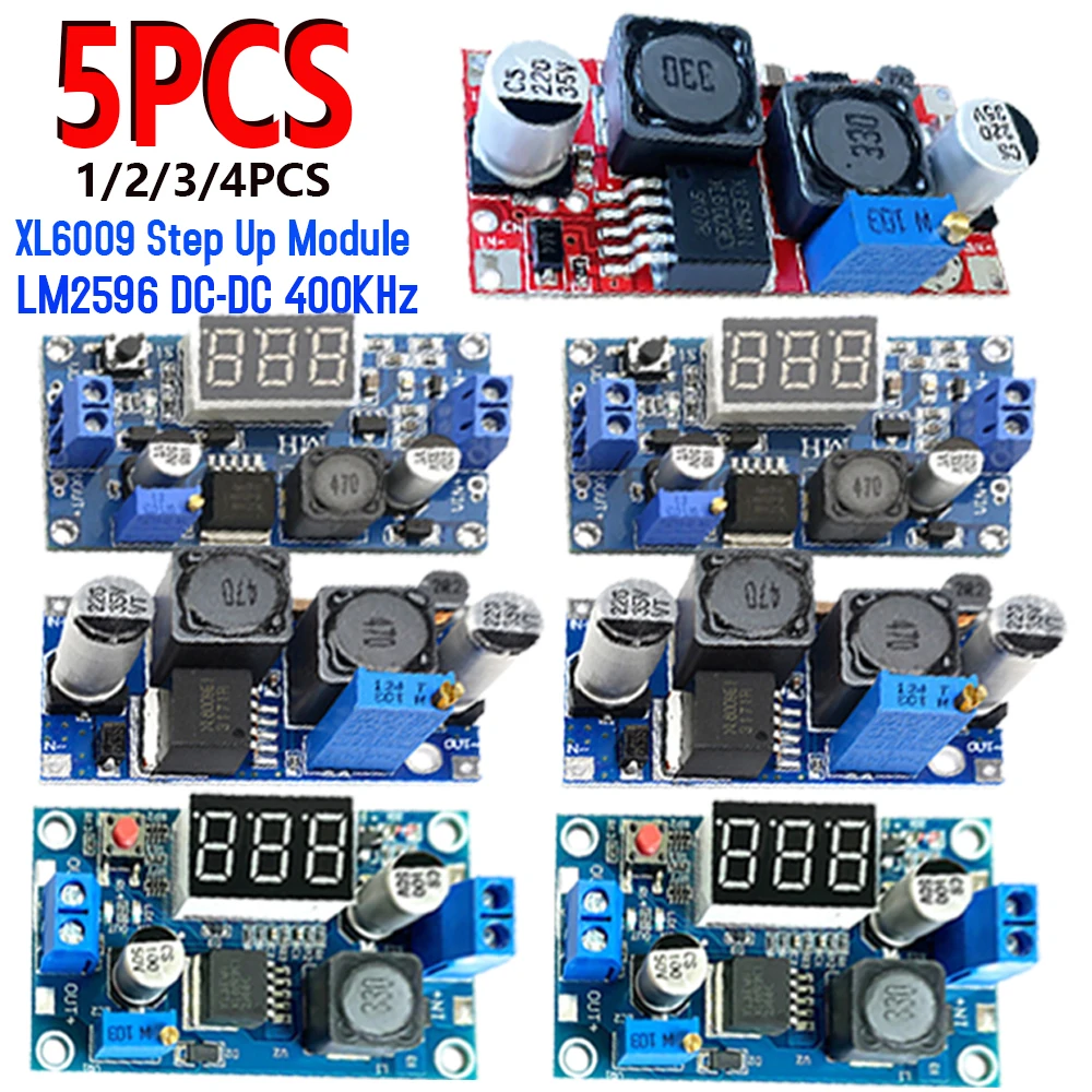 1-5Pcs-XL6009-Automatic-step-up-step-down-Dc-Dc-Display-Adjustable ...